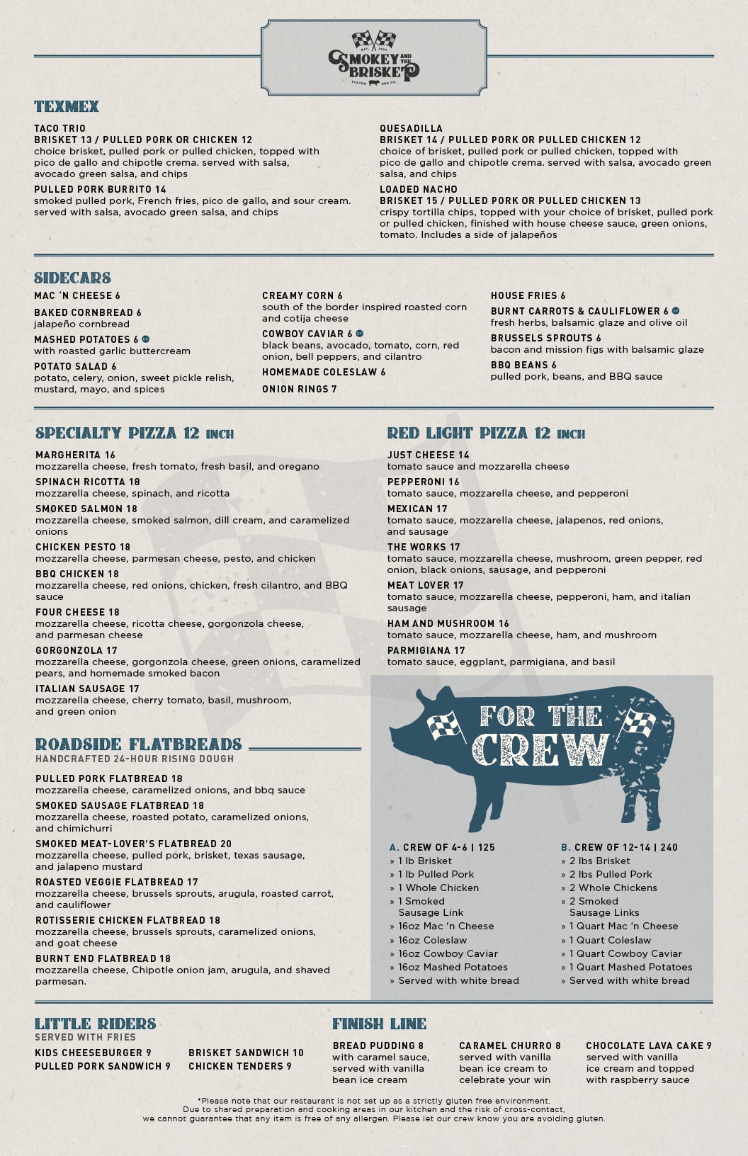 Menu - Smokey & The Brisket